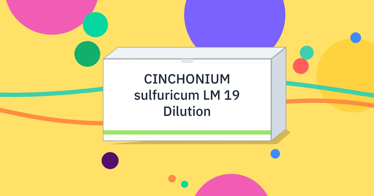 Symbolbild: Packung mit der Aufschrift CINCHONIUM sulfuricum LM 19 Dilution (PZN 13446513) – Verfügbarkeit und Bezug in Apotheken in Frankfurt am Main