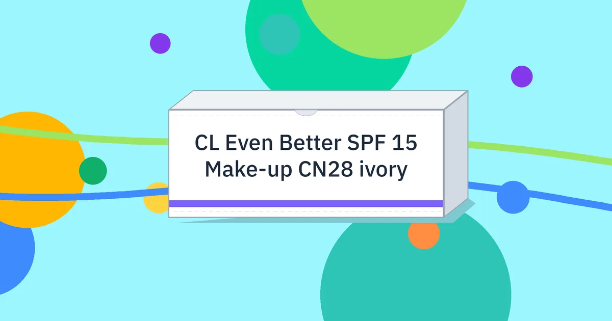 Symbolbild: Packung mit der Aufschrift CL Even Better SPF 15 Make-up CN28 ivory (PZN 20031764) – Verfügbarkeit und Bezug in Apotheken in Frankfurt am Main