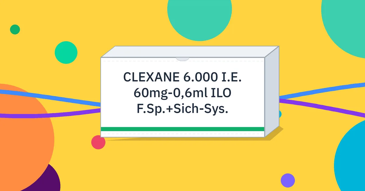 Symbolbild: Packung mit der Aufschrift CLEXANE 6.000 I.E. 60mg-0,6ml ILO F.Sp.+Sich-Sys. (PZN 12584644) – Verfügbarkeit und Bezug in Apotheken in Frankfurt am Main