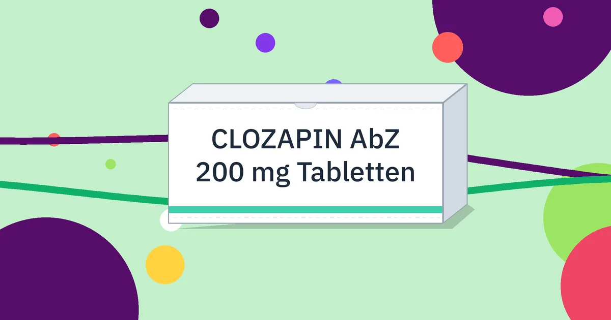 Symbolbild: Packung mit der Aufschrift CLOZAPIN AbZ 200 mg Tabletten (PZN 05563127) – Verfügbarkeit und Bezug in Apotheken in Frankfurt am Main