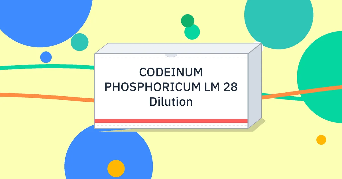 Symbolbild: Packung mit der Aufschrift CODEINUM PHOSPHORICUM LM 28 Dilution (PZN 12830155) – Verfügbarkeit und Bezug in Apotheken in Frankfurt am Main