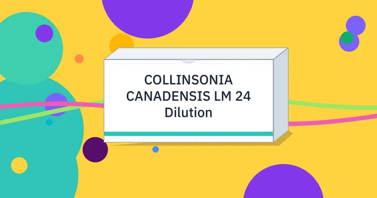 Symbolbild: Packung mit der Aufschrift COLLINSONIA CANADENSIS LM 24 Dilution (PZN 13447961) – Verfügbarkeit und Bezug in Apotheken in Frankfurt am Main