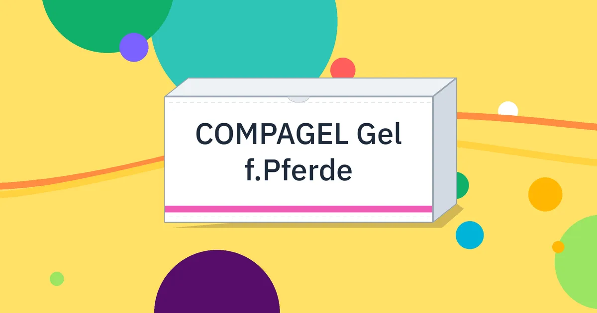 Symbolbild: Packung mit der Aufschrift COMPAGEL Gel f.Pferde (PZN 02225743) – Verfügbarkeit und Bezug in Apotheken in Frankfurt am Main