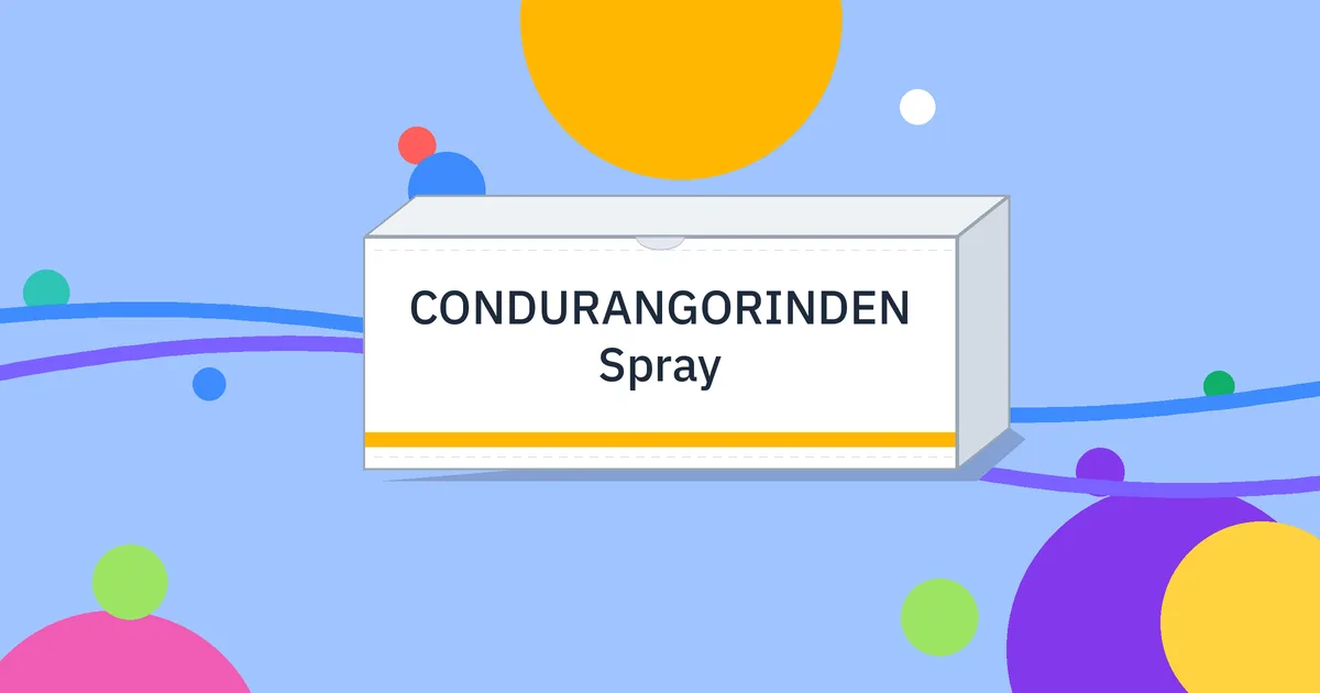 Symbolbild: Packung mit der Aufschrift CONDURANGORINDEN Spray (PZN 15237535) – Verfügbarkeit und Bezug in Apotheken in Frankfurt am Main