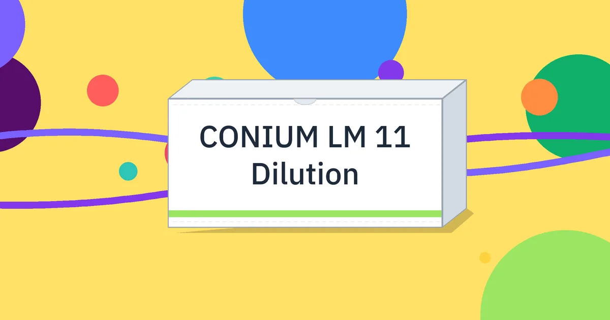 Symbolbild: Packung mit der Aufschrift CONIUM LM 11 Dilution (PZN 12833076) – Verfügbarkeit und Bezug in Apotheken in Frankfurt am Main