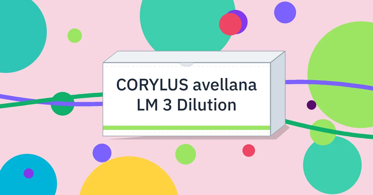 Symbolbild: Packung mit der Aufschrift CORYLUS avellana LM 3 Dilution (PZN 13454352) – Verfügbarkeit und Bezug in Apotheken in Frankfurt am Main