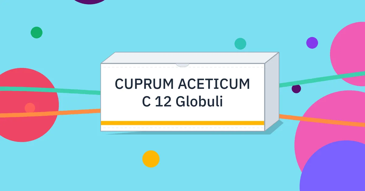 Symbolbild: Packung mit der Aufschrift CUPRUM ACETICUM C 12 Globuli (PZN 16669751) – Verfügbarkeit und Bezug in Apotheken in Frankfurt am Main