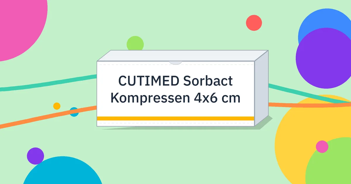 Symbolbild: Packung mit der Aufschrift CUTIMED Sorbact Kompressen 4x6 cm (PZN 16655795) – Verfügbarkeit und Bezug in Apotheken in Frankfurt am Main