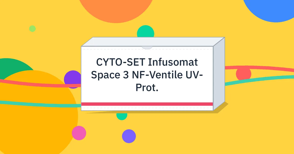 Symbolbild: Packung mit der Aufschrift CYTO-SET Infusomat Space 3 NF-Ventile UV-Prot. (PZN 10759513) – Verfügbarkeit und Bezug in Apotheken in Frankfurt am Main