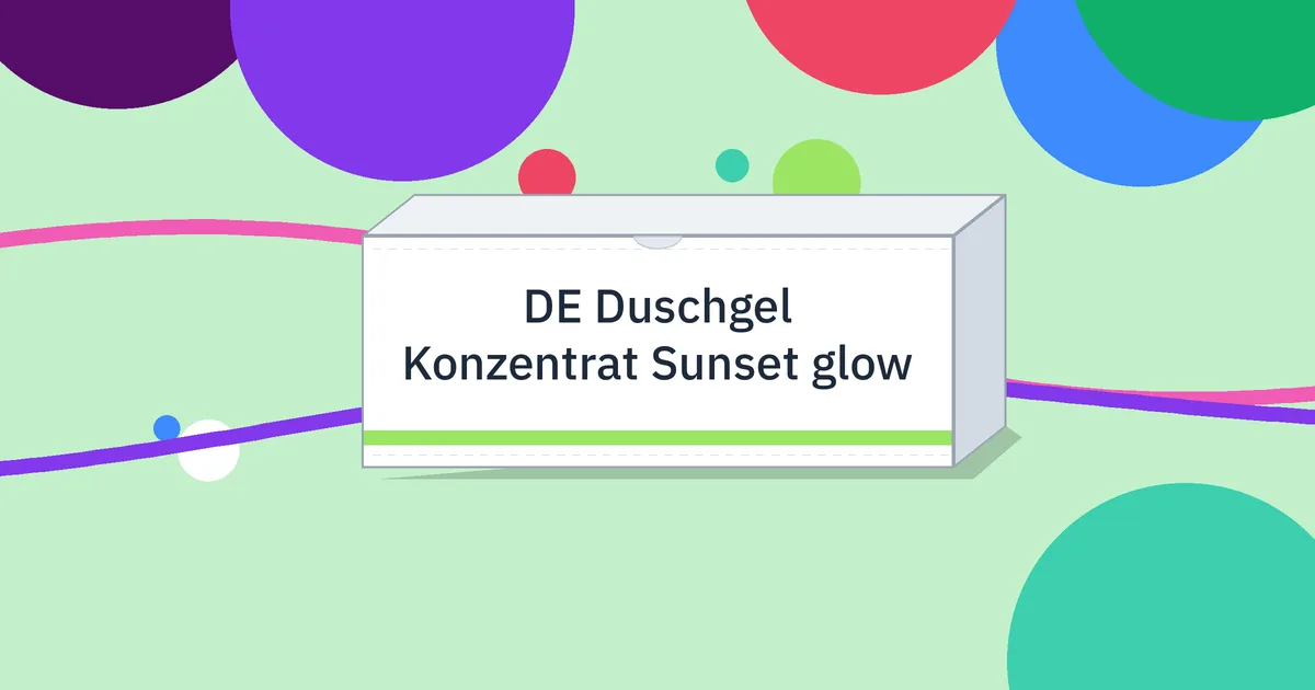 Symbolbild: Packung mit der Aufschrift DE Duschgel Konzentrat Sunset glow (PZN 18451826) – Verfügbarkeit und Bezug in Apotheken in Frankfurt am Main