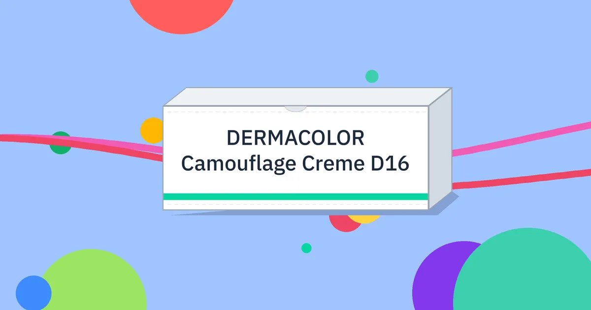 Symbolbild: Packung mit der Aufschrift DERMACOLOR Camouflage Creme D16 (PZN 15818657) – Verfügbarkeit und Bezug in Apotheken in Frankfurt am Main