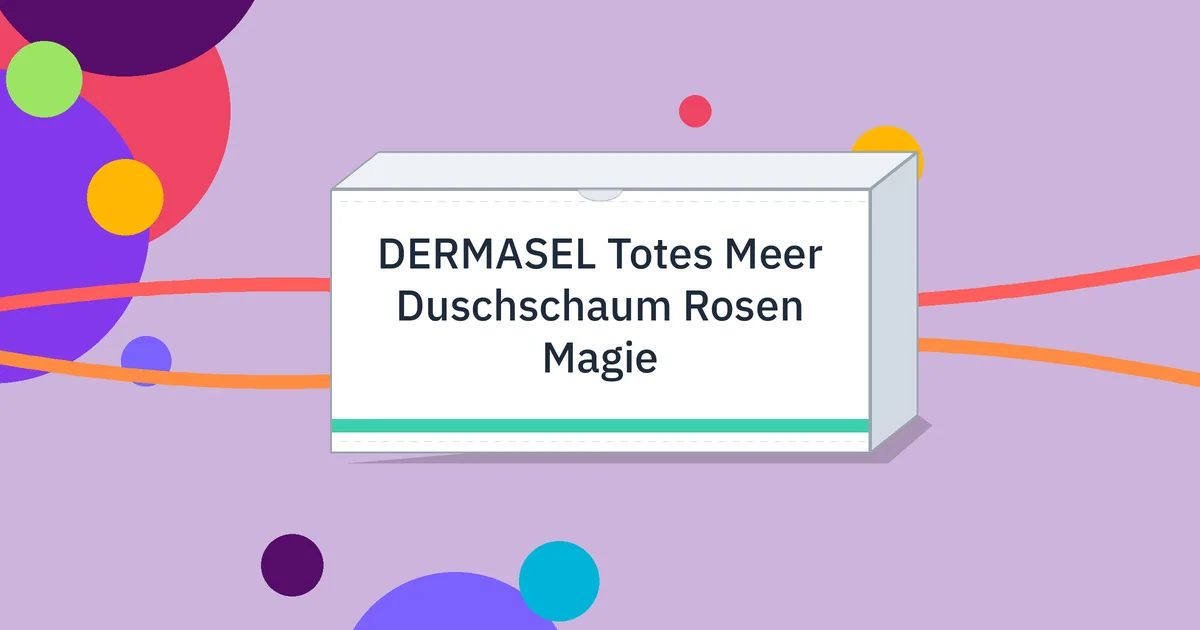 Symbolbild: Packung mit der Aufschrift DERMASEL Totes Meer Duschschaum Rosen Magie (PZN 18096549) – Verfügbarkeit und Bezug in Apotheken in Frankfurt am Main