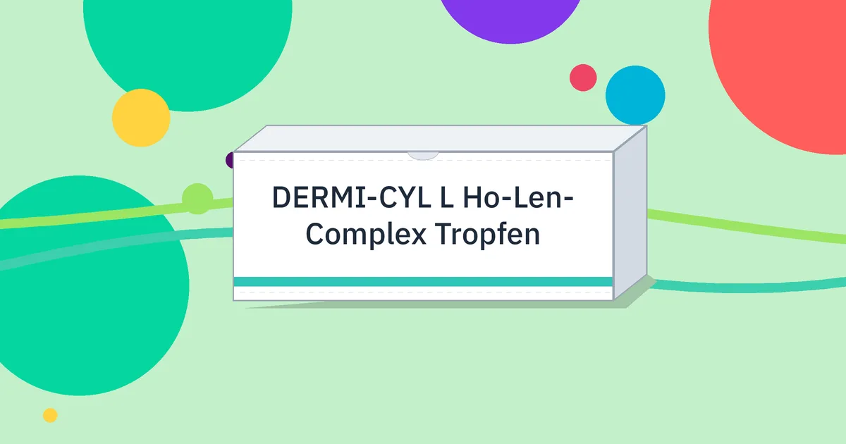 Symbolbild: Packung mit der Aufschrift DERMI-CYL L Ho-Len-Complex Tropfen (PZN 03394927) – Verfügbarkeit und Bezug in Apotheken in Frankfurt am Main