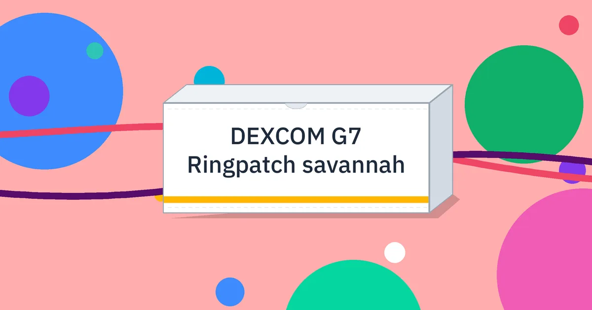 Symbolbild: Packung mit der Aufschrift DEXCOM G7 Ringpatch savannah (PZN 19866297) – Verfügbarkeit und Bezug in Apotheken in Frankfurt am Main