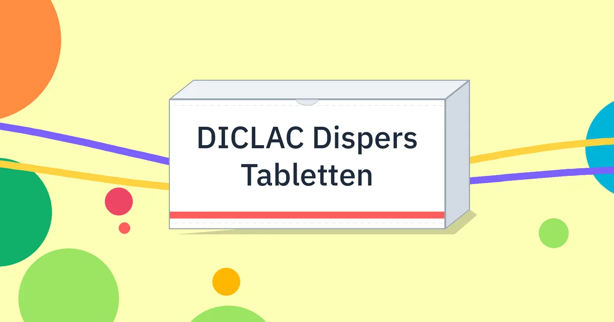 Symbolbild: Packung mit der Aufschrift DICLAC Dispers Tabletten (PZN 07577211) – Verfügbarkeit und Bezug in Apotheken in Frankfurt am Main