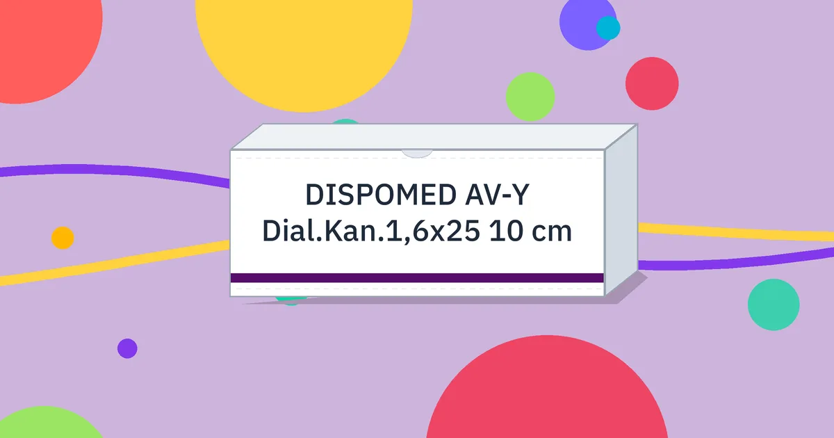 Symbolbild: Packung mit der Aufschrift DISPOMED AV-Y Dial.Kan.1,6x25 10 cm (PZN 08495768) – Verfügbarkeit und Bezug in Apotheken in Frankfurt am Main
