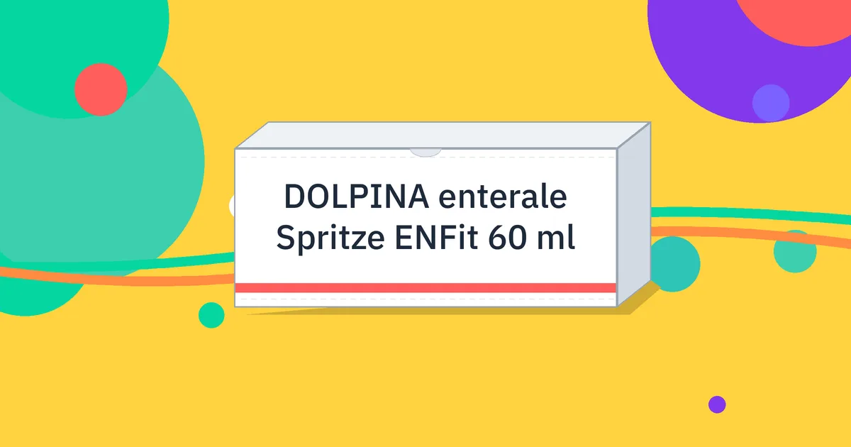 Symbolbild: Packung mit der Aufschrift DOLPINA enterale Spritze ENFit 60 ml (PZN 15784639) – Verfügbarkeit und Bezug in Apotheken in Frankfurt am Main