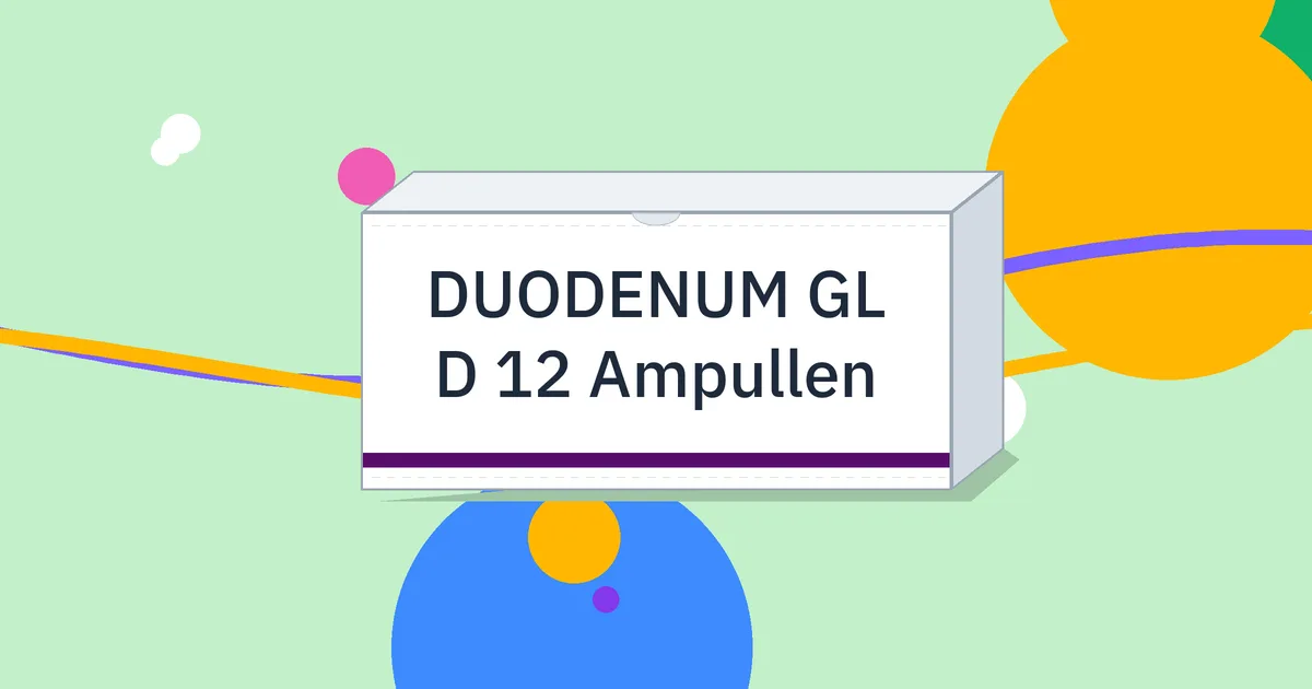 Symbolbild: Packung mit der Aufschrift DUODENUM GL D 12 Ampullen (PZN 02919345) – Verfügbarkeit und Bezug in Apotheken in Frankfurt am Main