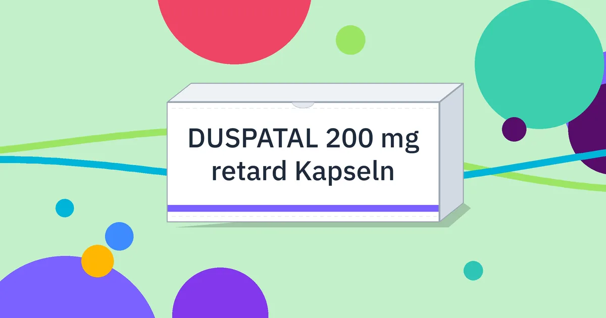 Symbolbild: Packung mit der Aufschrift DUSPATAL 200 mg retard Kapseln (PZN 07235290) – Verfügbarkeit und Bezug in Apotheken in Frankfurt am Main