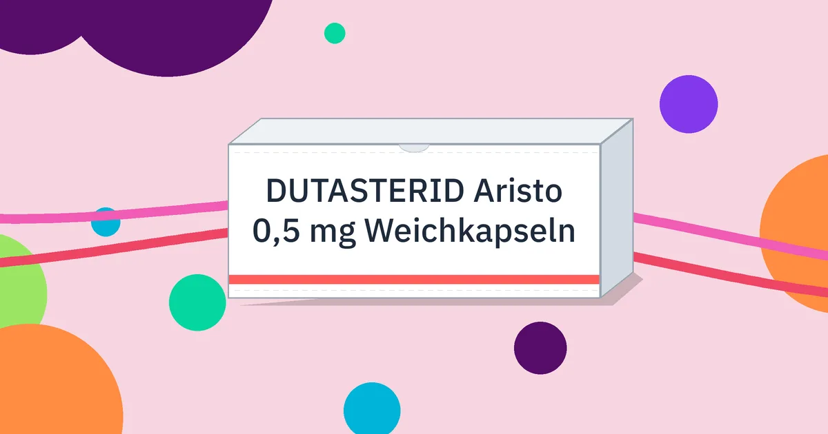 Symbolbild: Packung mit der Aufschrift DUTASTERID Aristo 0,5 mg Weichkapseln (PZN 17507217) – Verfügbarkeit und Bezug in Apotheken in Frankfurt am Main