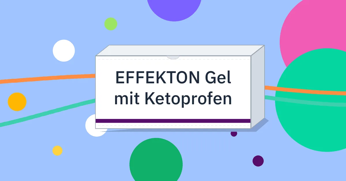 Symbolbild: Packung mit der Aufschrift EFFEKTON Gel mit Ketoprofen (PZN 00720912) – Verfügbarkeit und Bezug in Apotheken in Frankfurt am Main