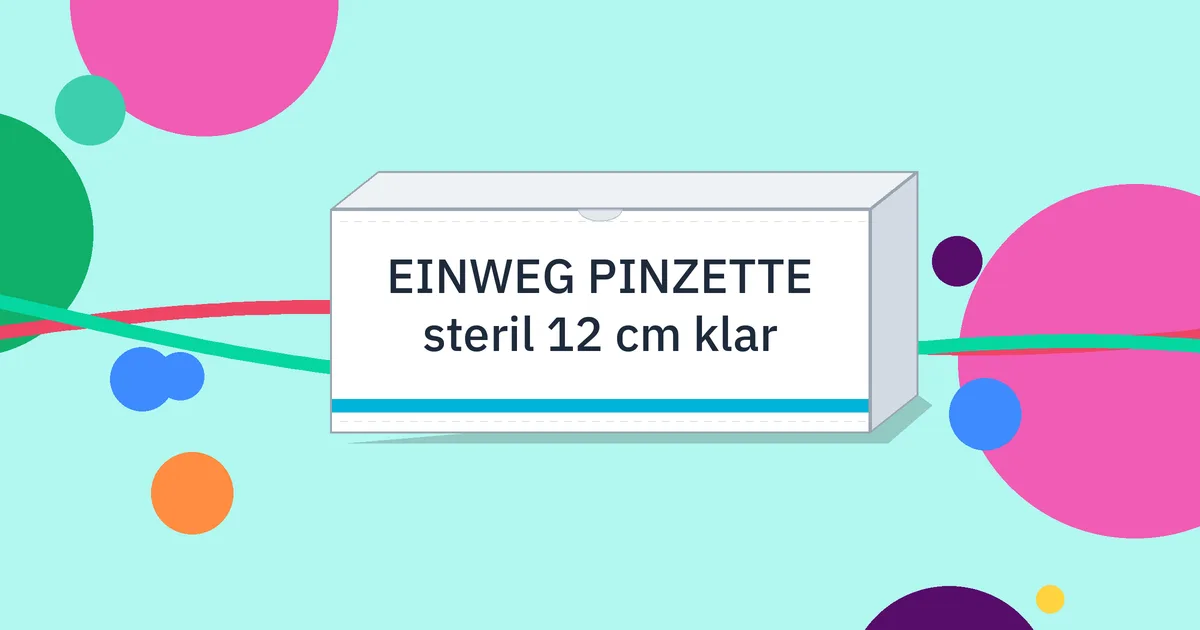 Symbolbild: Packung mit der Aufschrift EINWEG PINZETTE steril 12 cm klar (PZN 08463604) – Verfügbarkeit und Bezug in Apotheken in Frankfurt am Main