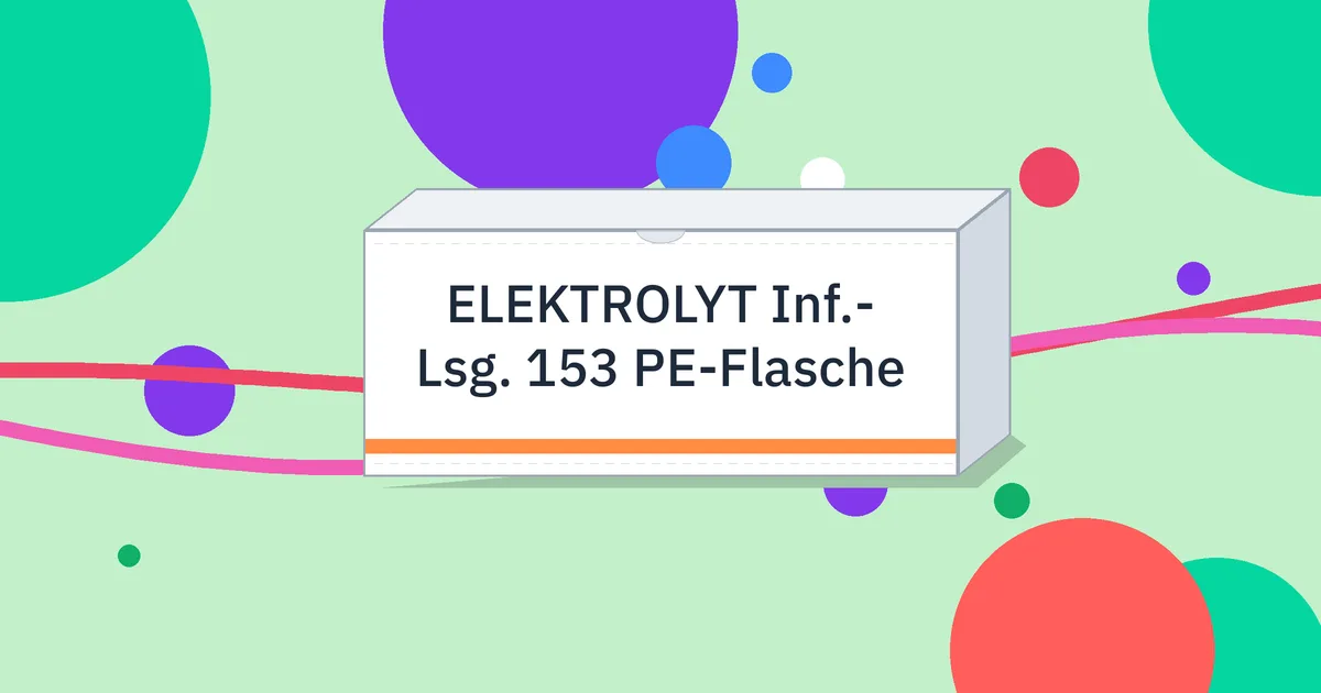Symbolbild: Packung mit der Aufschrift ELEKTROLYT Inf.-Lsg. 153 PE-Flasche (PZN 09693683) – Verfügbarkeit und Bezug in Apotheken in Frankfurt am Main