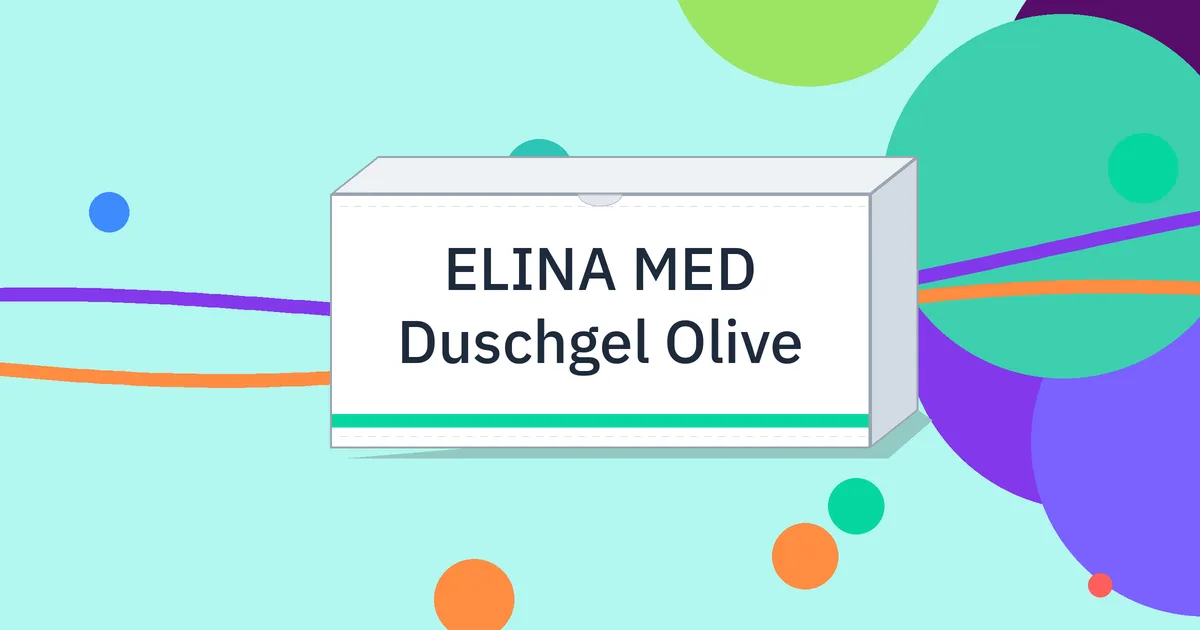 Symbolbild: Packung mit der Aufschrift ELINA MED Duschgel Olive (PZN 10347868) – Verfügbarkeit und Bezug in Apotheken in Frankfurt am Main