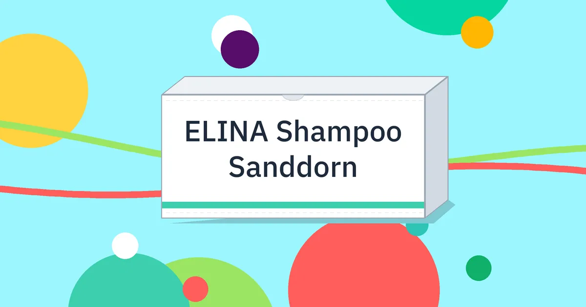 Symbolbild: Packung mit der Aufschrift ELINA Shampoo Sanddorn (PZN 11485029) – Verfügbarkeit und Bezug in Apotheken in Frankfurt am Main