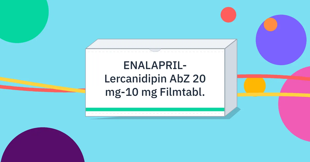 Symbolbild: Packung mit der Aufschrift ENALAPRIL-Lercanidipin AbZ 20 mg-10 mg Filmtabl. (PZN 12346867) – Verfügbarkeit und Bezug in Apotheken in Frankfurt am Main