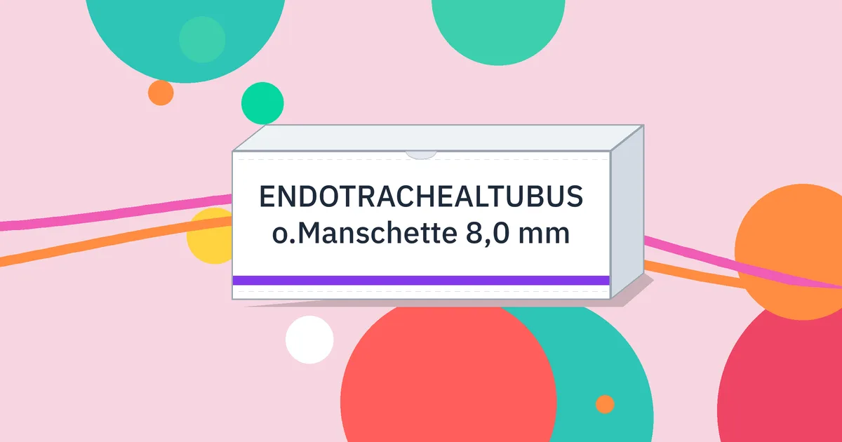 Symbolbild: Packung mit der Aufschrift ENDOTRACHEALTUBUS o.Manschette 8,0 mm (PZN 08887250) – Verfügbarkeit und Bezug in Apotheken in Frankfurt am Main
