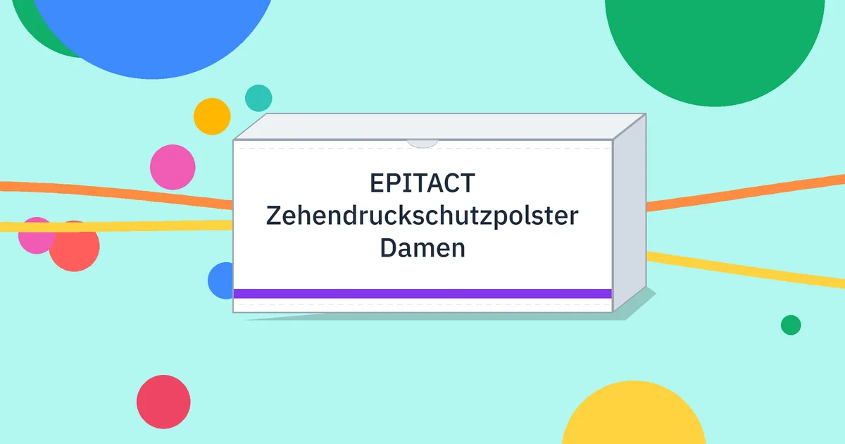 Symbolbild: Packung mit der Aufschrift EPITACT Zehendruckschutzpolster Damen (PZN 14290438) – Verfügbarkeit und Bezug in Apotheken in Frankfurt am Main
