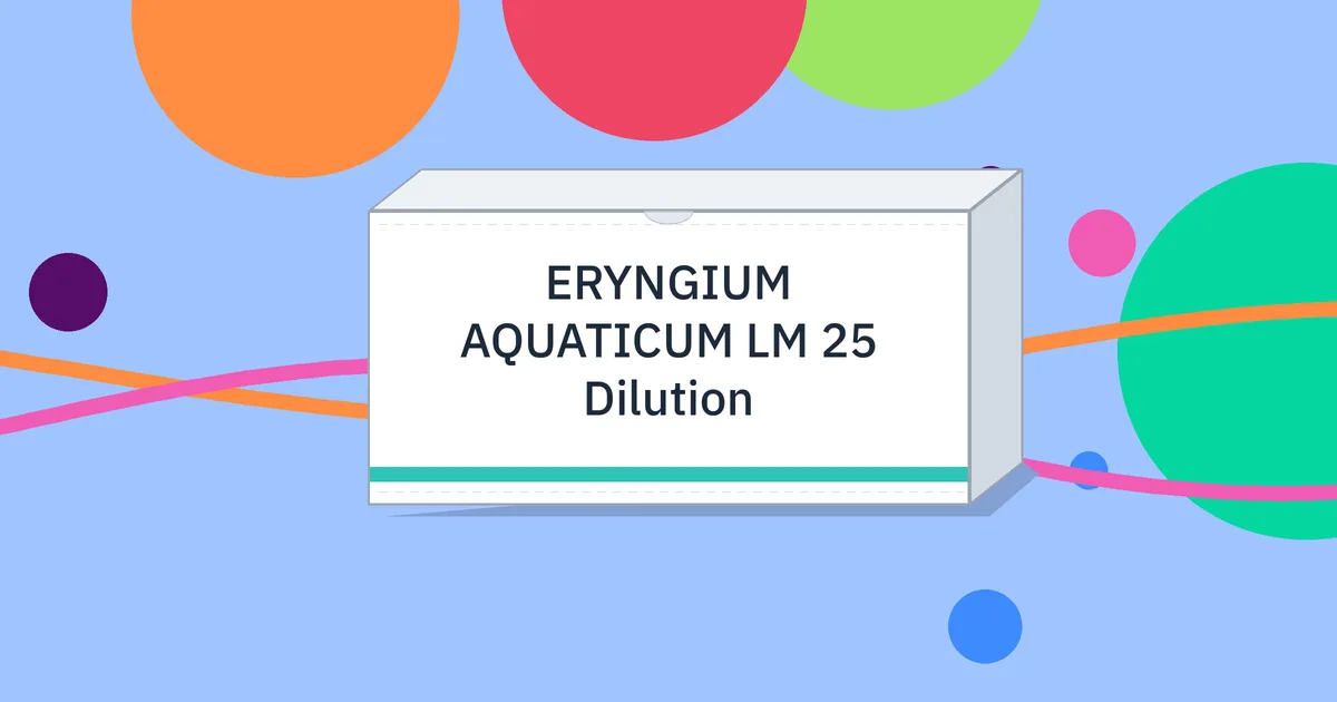 Symbolbild: Packung mit der Aufschrift ERYNGIUM AQUATICUM LM 25 Dilution (PZN 13478714) – Verfügbarkeit und Bezug in Apotheken in Frankfurt am Main