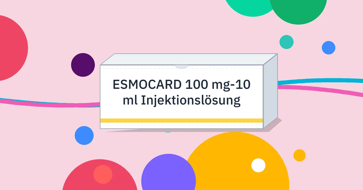 Symbolbild: Packung mit der Aufschrift ESMOCARD 100 mg-10 ml Injektionslösung (PZN 00671295) – Verfügbarkeit und Bezug in Apotheken in Frankfurt am Main