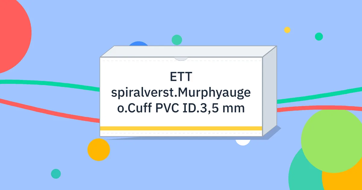 Symbolbild: Packung mit der Aufschrift ETT spiralverst.Murphyauge o.Cuff PVC ID.3,5 mm (PZN 19120793) – Verfügbarkeit und Bezug in Apotheken in Frankfurt am Main