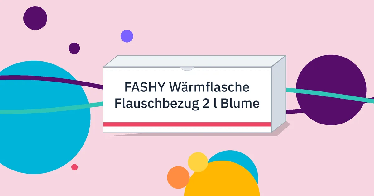 Symbolbild: Packung mit der Aufschrift FASHY Wärmflasche Flauschbezug 2 l Blume (PZN 19137227) – Verfügbarkeit und Bezug in Apotheken in Frankfurt am Main