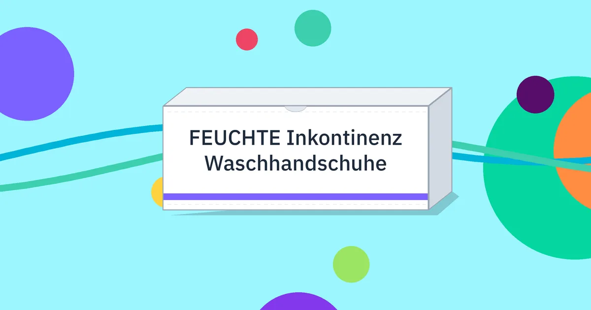Symbolbild: Packung mit der Aufschrift FEUCHTE Inkontinenz Waschhandschuhe (PZN 12675832) – Verfügbarkeit und Bezug in Apotheken in Frankfurt am Main