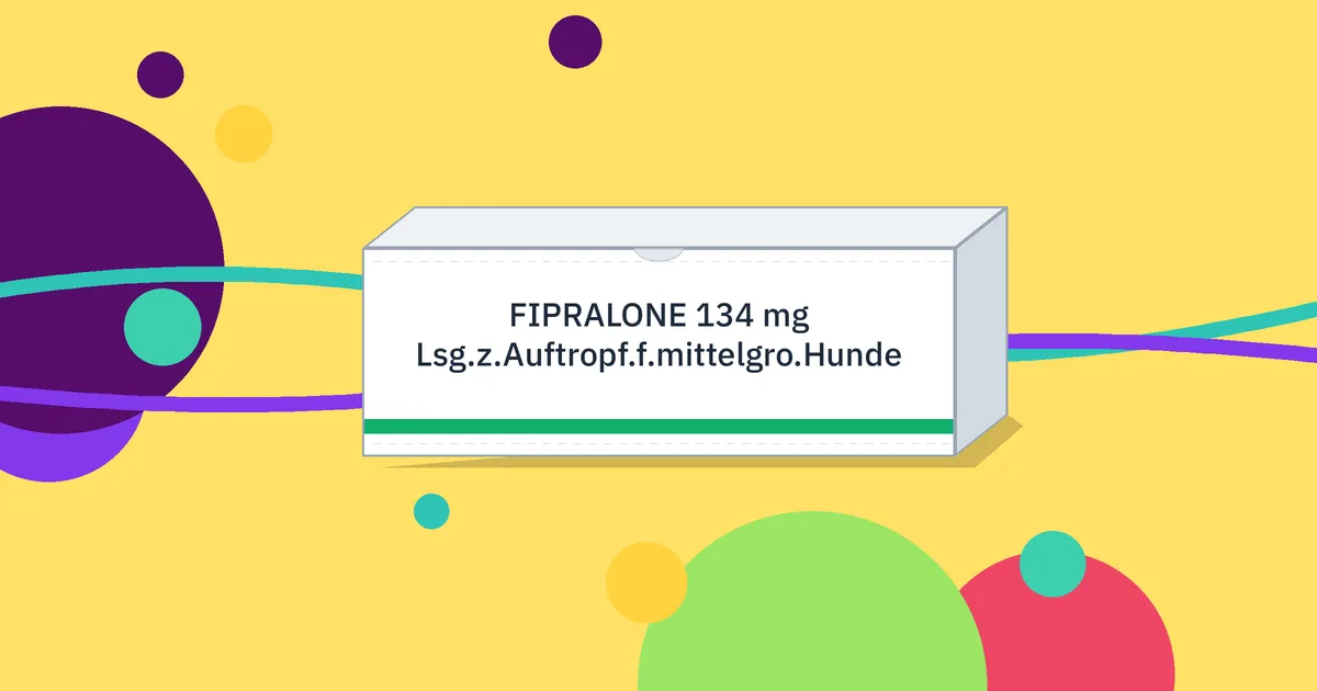 Symbolbild: Packung mit der Aufschrift FIPRALONE 134 mg Lsg.z.Auftropf.f.mittelgro.Hunde (PZN 11360753) – Verfügbarkeit und Bezug in Apotheken in Frankfurt am Main