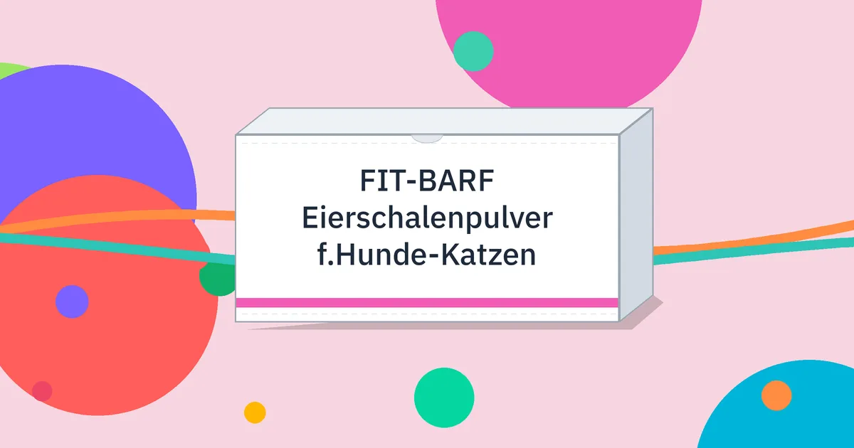 Symbolbild: Packung mit der Aufschrift FIT-BARF Eierschalenpulver f.Hunde-Katzen (PZN 15657390) – Verfügbarkeit und Bezug in Apotheken in Frankfurt am Main