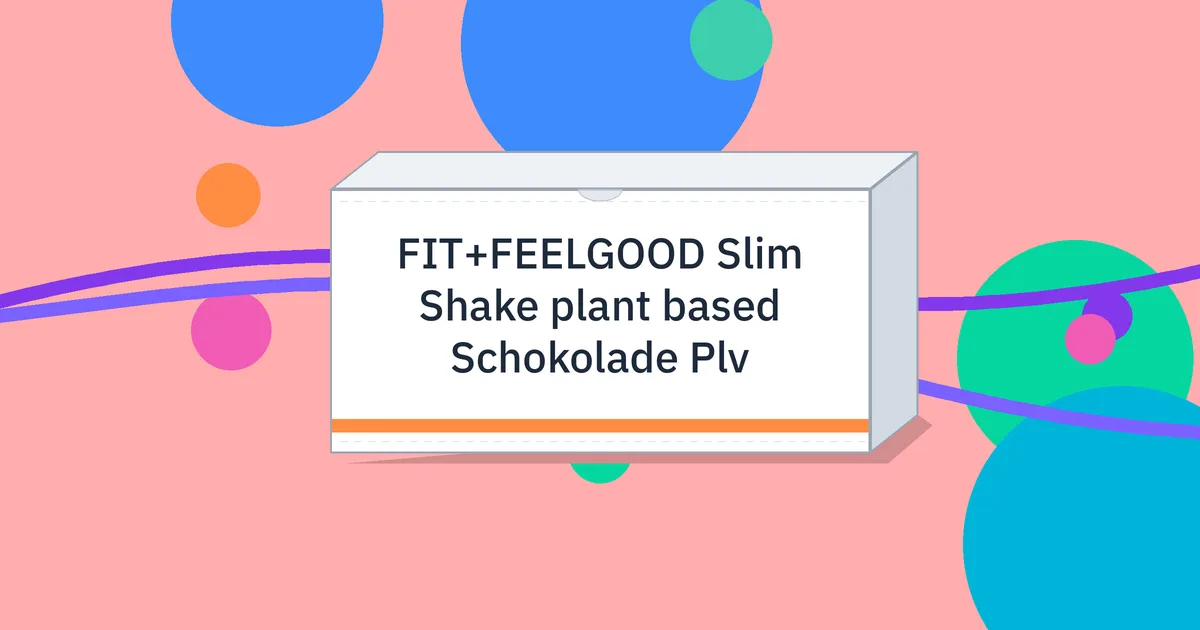 Symbolbild: Packung mit der Aufschrift FIT+FEELGOOD Slim Shake plant based Schokolade Plv (PZN 18212895) – Verfügbarkeit und Bezug in Apotheken in Frankfurt am Main