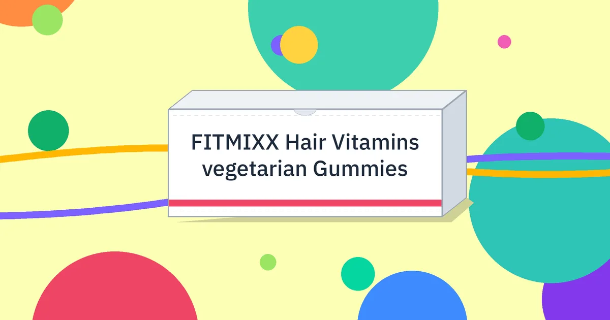 Symbolbild: Packung mit der Aufschrift FITMIXX Hair Vitamins vegetarian Gummies (PZN 18667118) – Verfügbarkeit und Bezug in Apotheken in Frankfurt am Main
