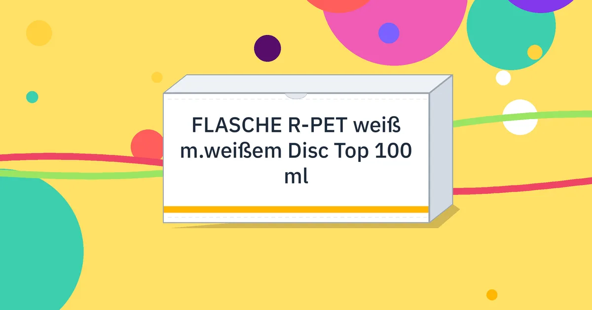 Symbolbild: Packung mit der Aufschrift FLASCHE R-PET weiß m.weißem Disc Top 100 ml (PZN 16681290) – Verfügbarkeit und Bezug in Apotheken in Frankfurt am Main