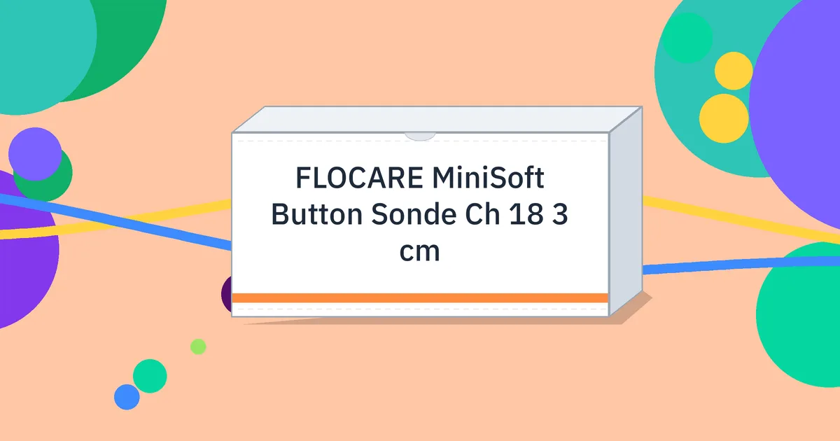 Symbolbild: Packung mit der Aufschrift FLOCARE MiniSoft Button Sonde Ch 18 3 cm (PZN 16019450) – Verfügbarkeit und Bezug in Apotheken in Frankfurt am Main