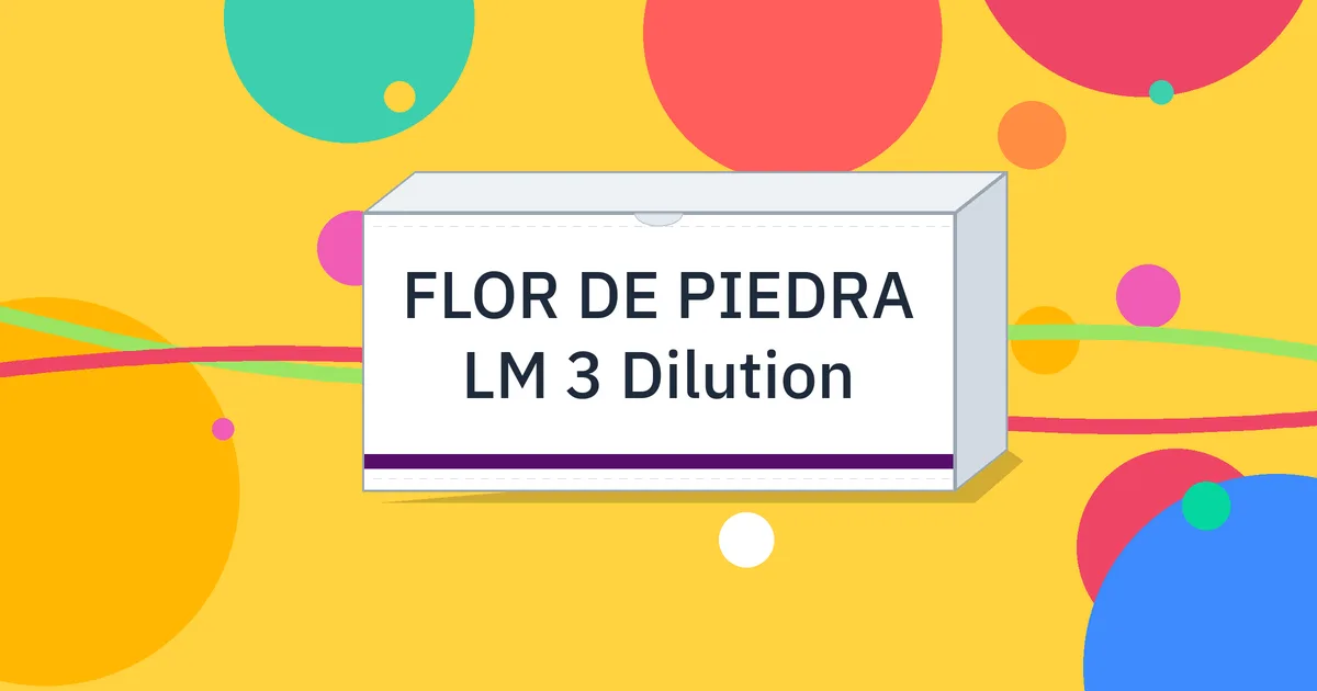 Symbolbild: Packung mit der Aufschrift FLOR DE PIEDRA LM 3 Dilution (PZN 13489155) – Verfügbarkeit und Bezug in Apotheken in Frankfurt am Main