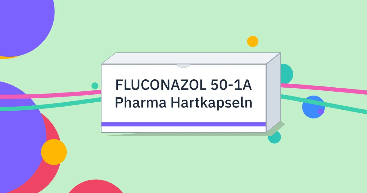 Symbolbild: Packung mit der Aufschrift FLUCONAZOL 50-1A Pharma Hartkapseln (PZN 01191120) – Verfügbarkeit und Bezug in Apotheken in Frankfurt am Main