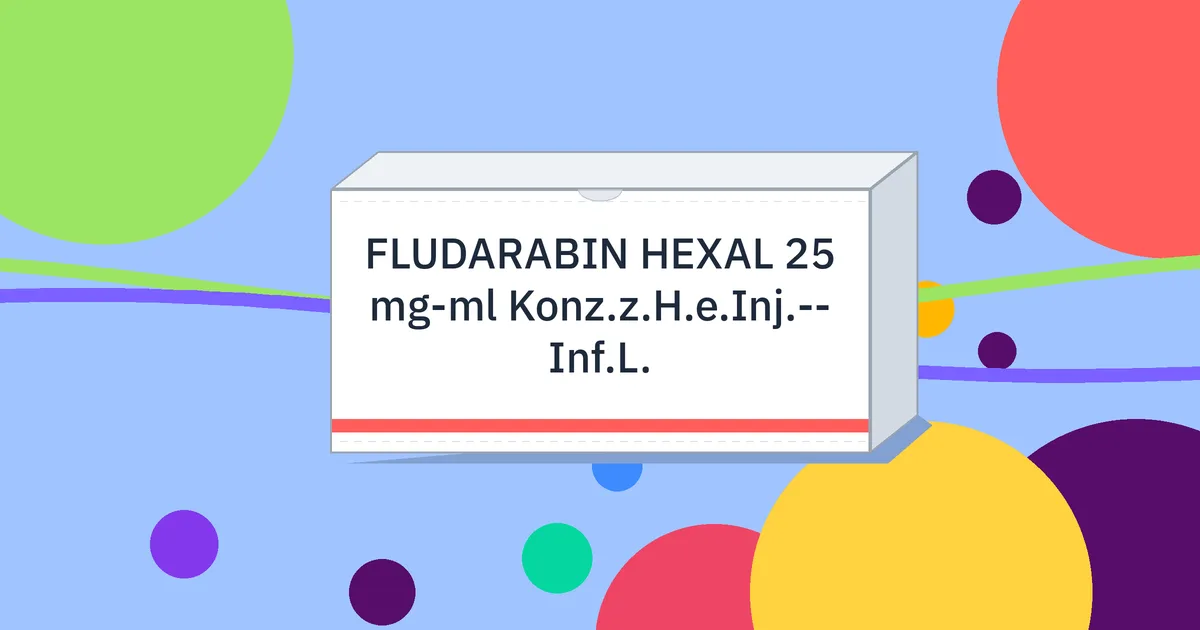 Symbolbild: Packung mit der Aufschrift FLUDARABIN HEXAL 25 mg-ml Konz.z.H.e.Inj.--Inf.L. (PZN 00028412) – Verfügbarkeit und Bezug in Apotheken in Frankfurt am Main