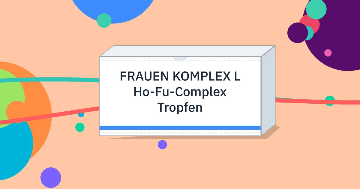 Symbolbild: Packung mit der Aufschrift FRAUEN KOMPLEX L Ho-Fu-Complex Tropfen (PZN 01742235) – Verfügbarkeit und Bezug in Apotheken in Frankfurt am Main