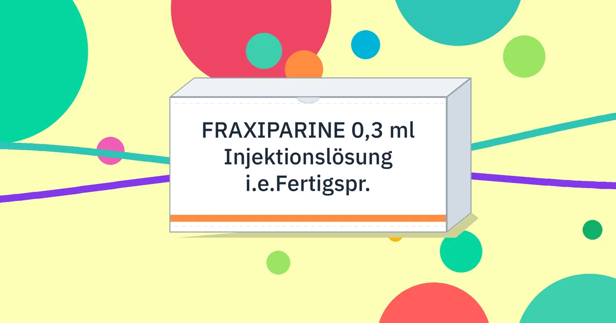 Symbolbild: Packung mit der Aufschrift FRAXIPARINE 0,3 ml Injektionslösung i.e.Fertigspr. (PZN 06562839) – Verfügbarkeit und Bezug in Apotheken in Frankfurt am Main