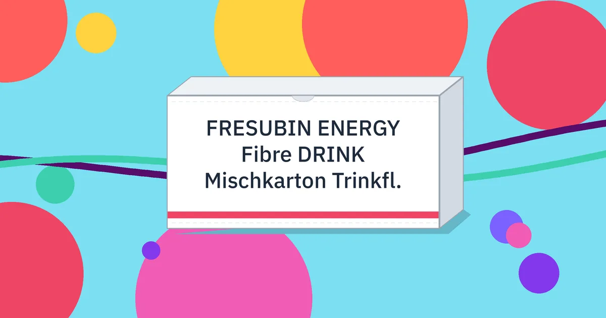 Symbolbild: Packung mit der Aufschrift FRESUBIN ENERGY Fibre DRINK Mischkarton Trinkfl. (PZN 20179805) – Verfügbarkeit und Bezug in Apotheken in Frankfurt am Main