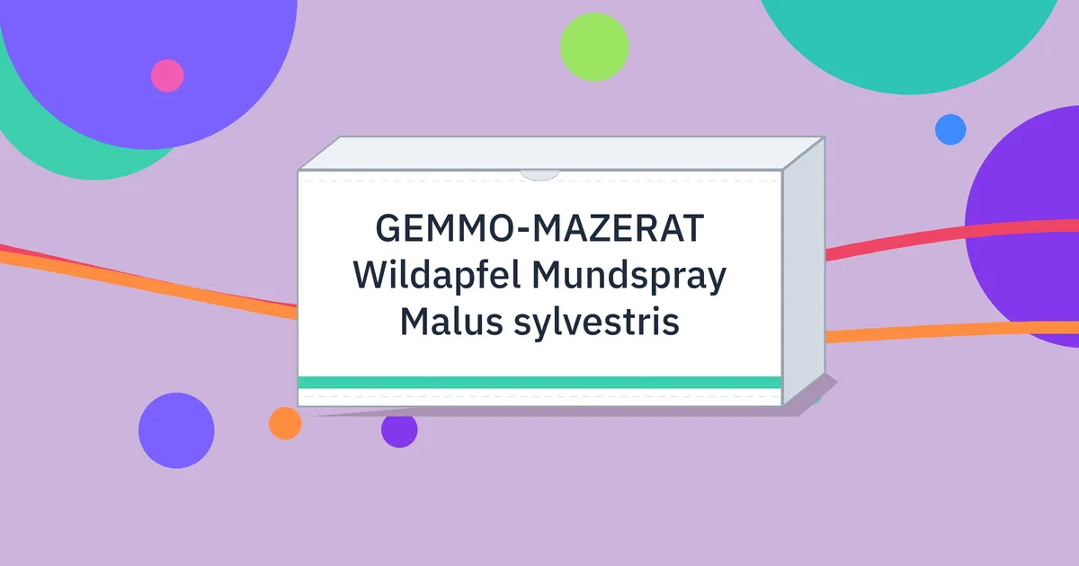 Symbolbild: Packung mit der Aufschrift GEMMO-MAZERAT Wildapfel Mundspray Malus sylvestris (PZN 19945967) – Verfügbarkeit und Bezug in Apotheken in Frankfurt am Main